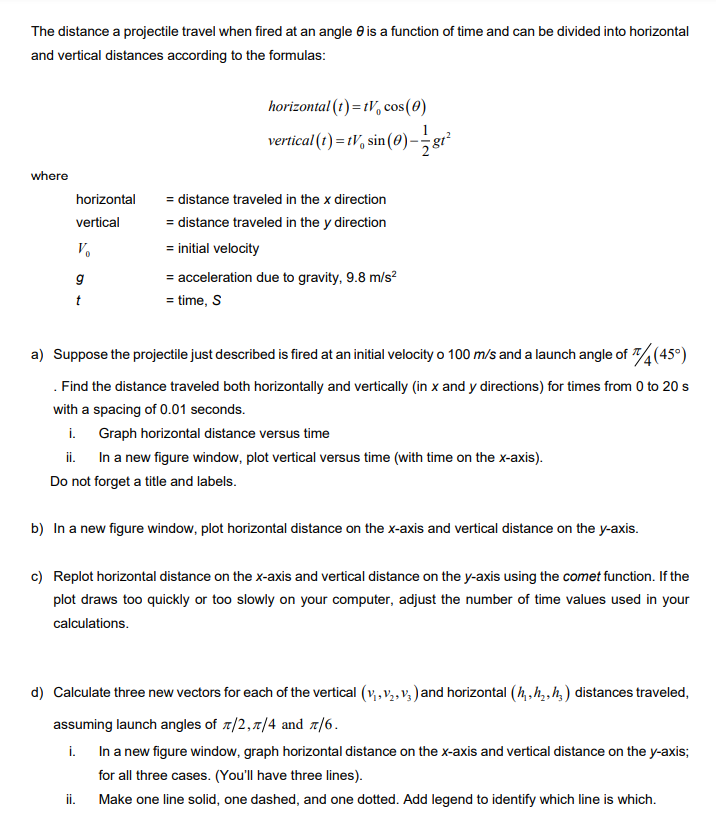 Solved The distance a projectile travel when fired at an | Chegg.com