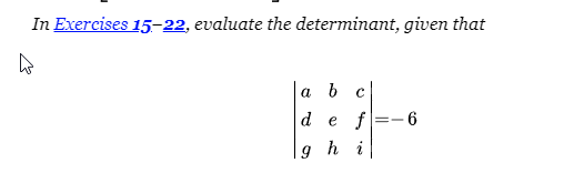 Solved In Exercises 15-22, evaluate the determinant, given | Chegg.com