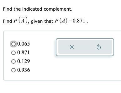 Solved Find the indicated complement. Find P (A), given that | Chegg.com
