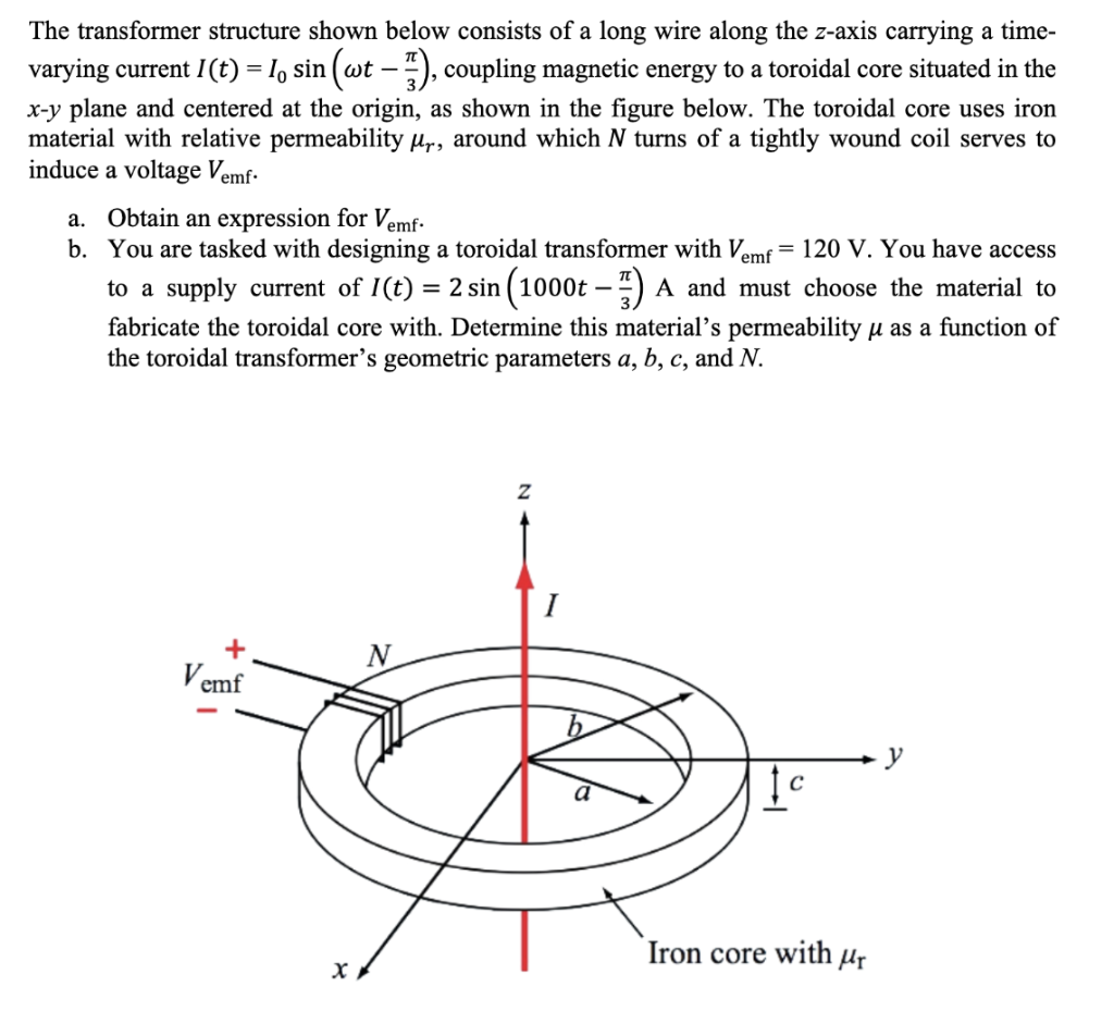 Solved The transformer structure shown below consists of a | Chegg.com