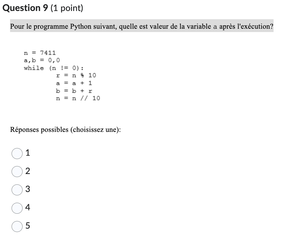 Solved choose right answer only For the following Python | Chegg.com