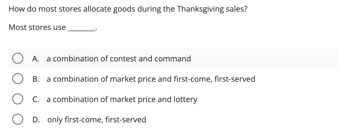 Solved How do most stores allocate goods during the | Chegg.com