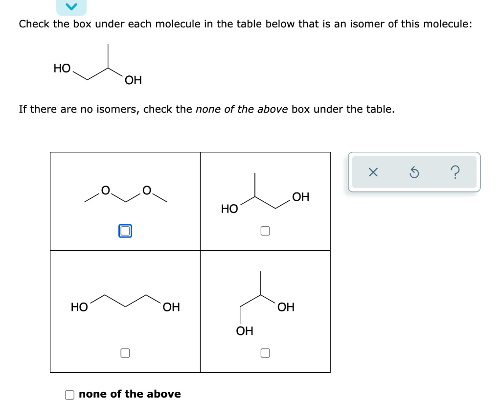 Solved Check the box under each molecule in the table below | Chegg.com