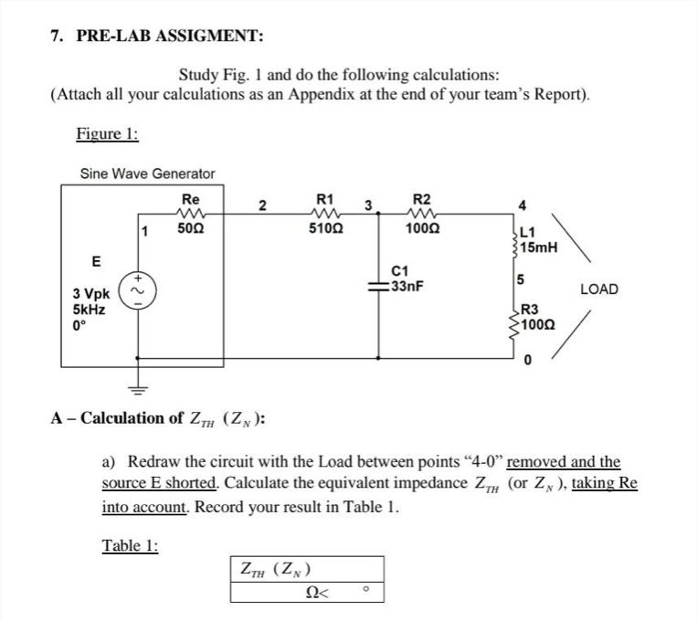 Solved PRE-LAB ASSIGMENT:Study Fig. 1 ﻿and do the following | Chegg.com