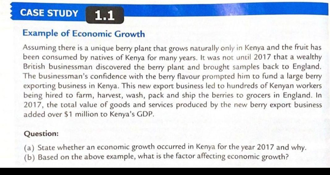 Solved CASE STUDY 1.1 Example of Economic Growth Assuming | Chegg.com