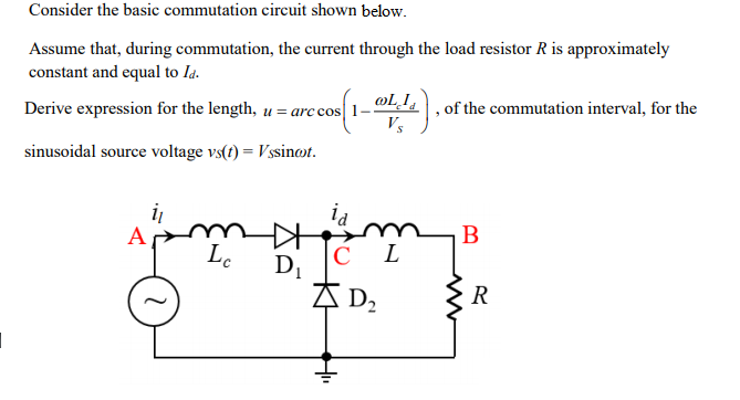 Solved Consider the basic commutation circuit shown below. | Chegg.com