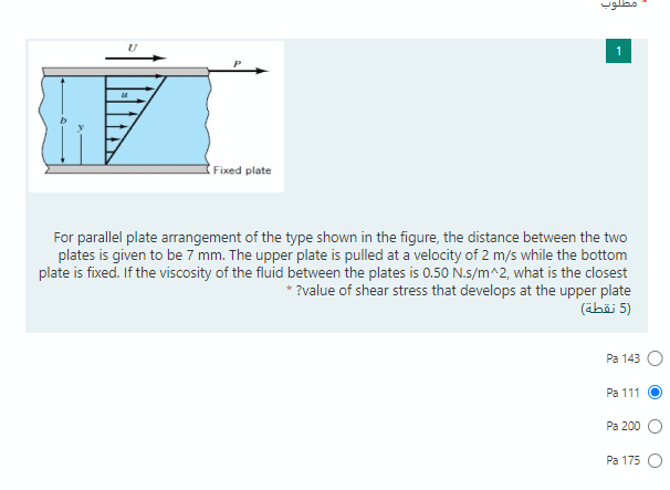 Solved مطلوب 22 Fixed plate For parallel plate arrangement | Chegg.com