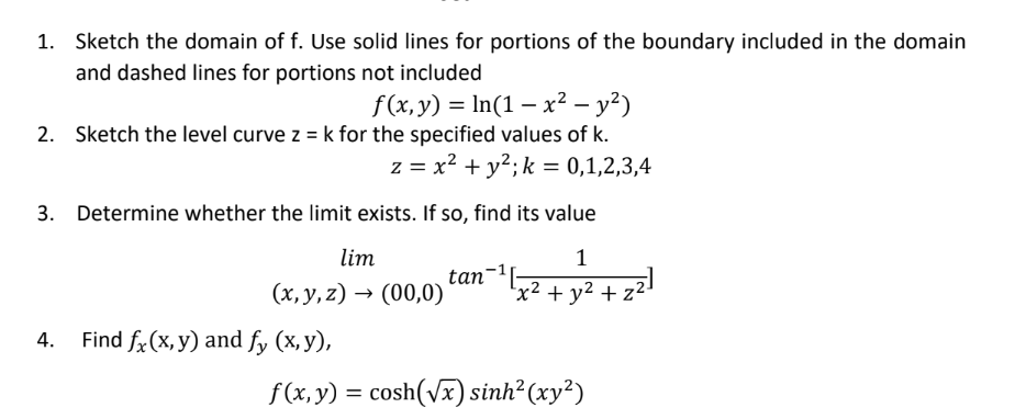 Solved 1. Sketch the domain of f. Use solid lines for | Chegg.com