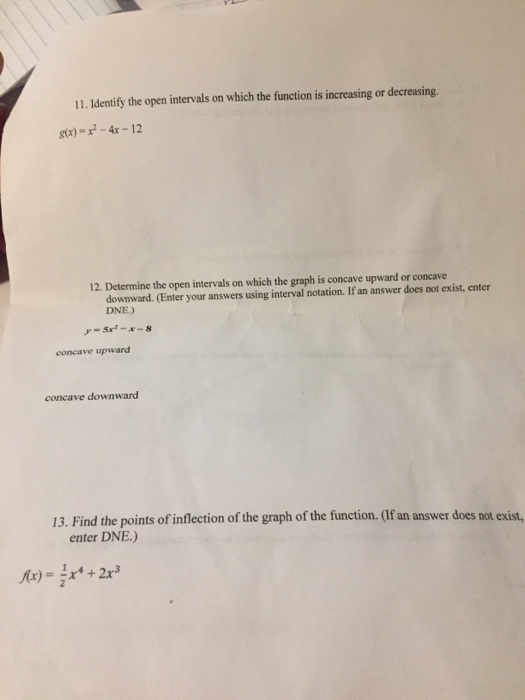 Solved 11. Identify the open intervals on which the function | Chegg.com