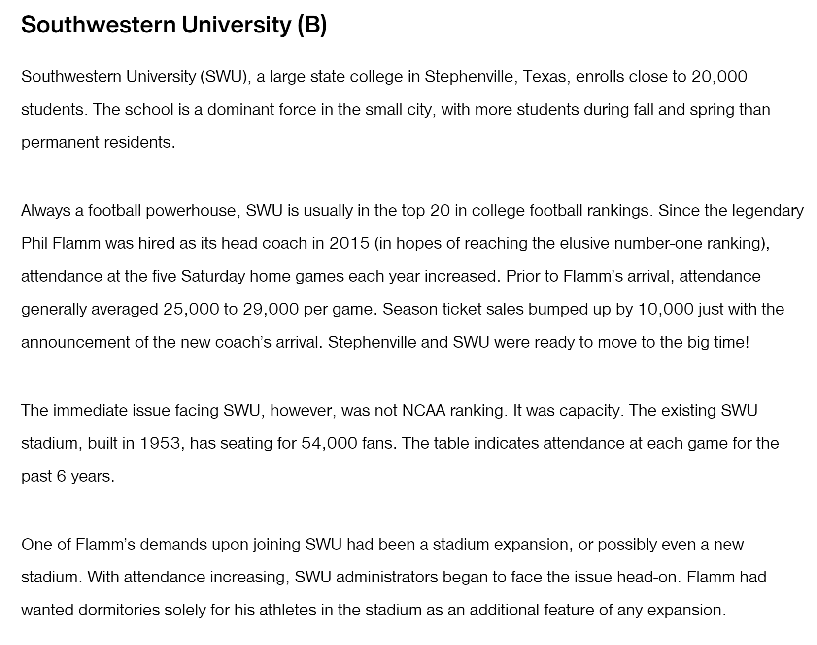 Southwestern University (SWU), a large state | Chegg.com