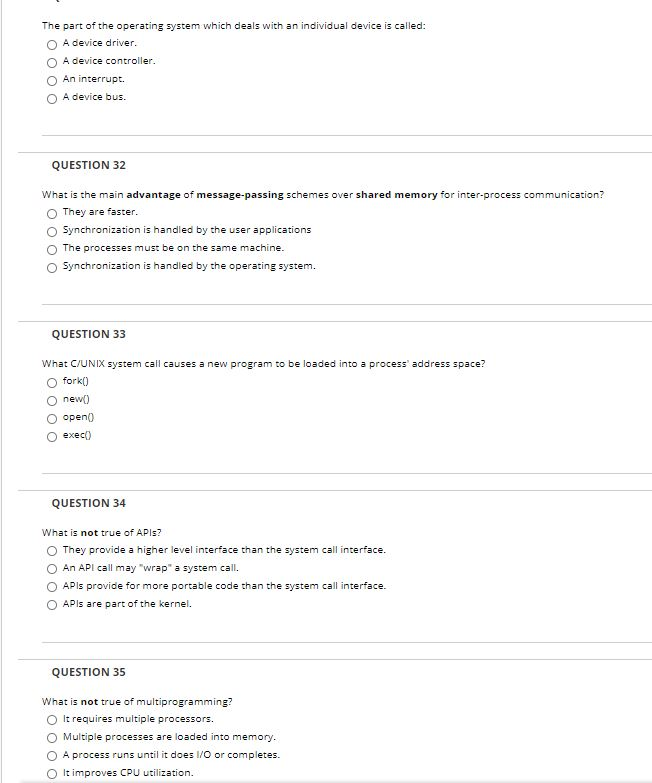 Solved The part of the operating system which deals with an | Chegg.com