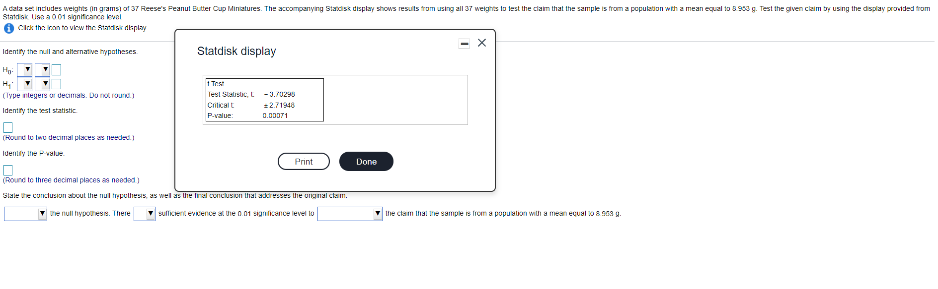 Solved A data set includes weights (in grams) of 37 Reese's | Chegg.com