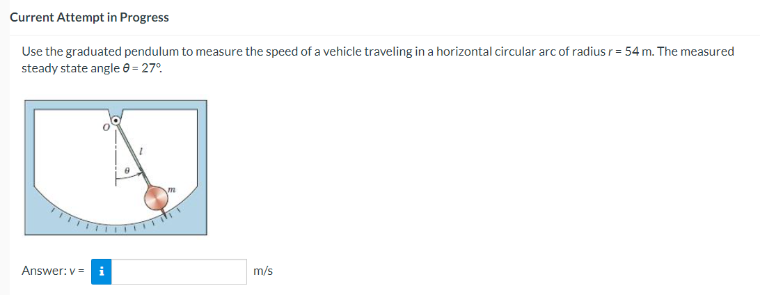 Solved Current Attempt in ProgressUse the graduated pendulum | Chegg.com
