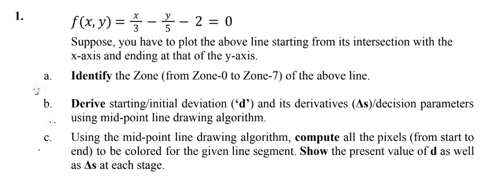 Solved f(x,y)=3x−5y−2=0 Suppose, you have to plot the above | Chegg.com