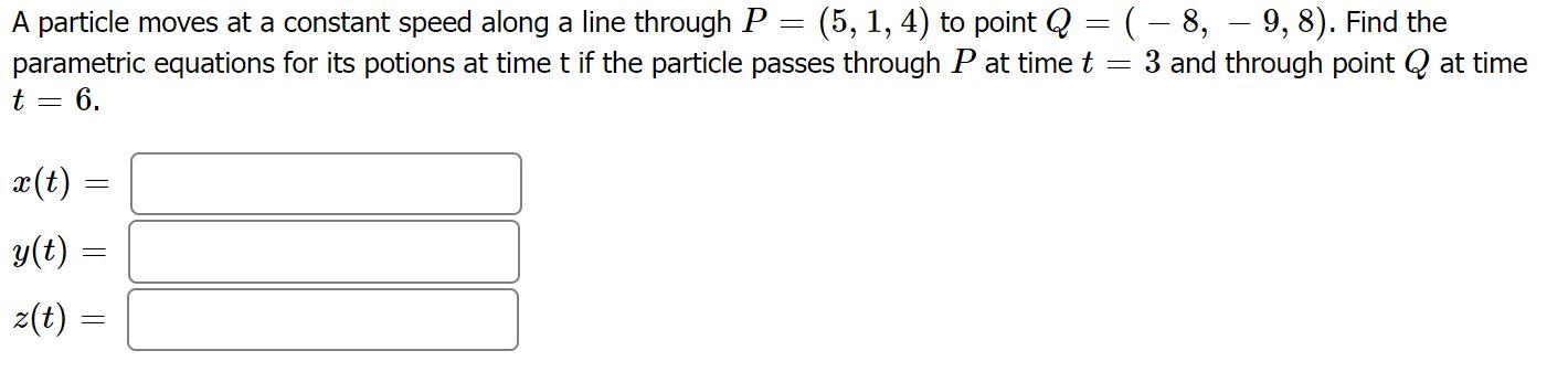 Solved A particle moves at a constant speed along a line | Chegg.com