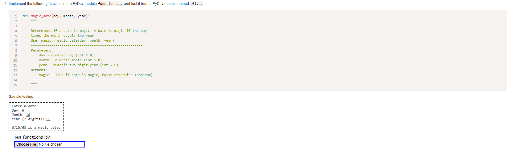 Solved 1. Implement the following function in the PyDev | Chegg.com