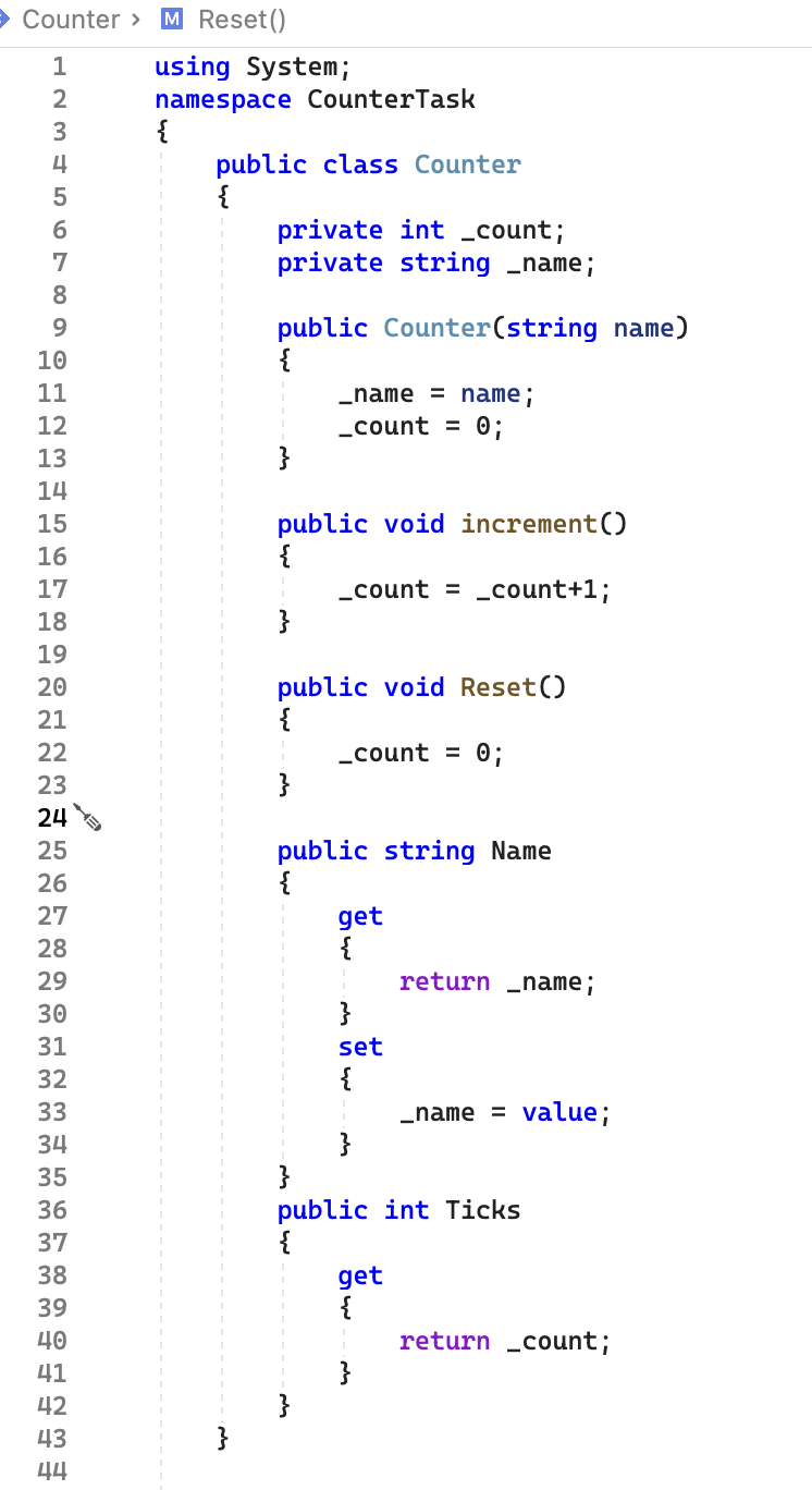 Solved Question: Assuming the class Counter exists in my | Chegg.com