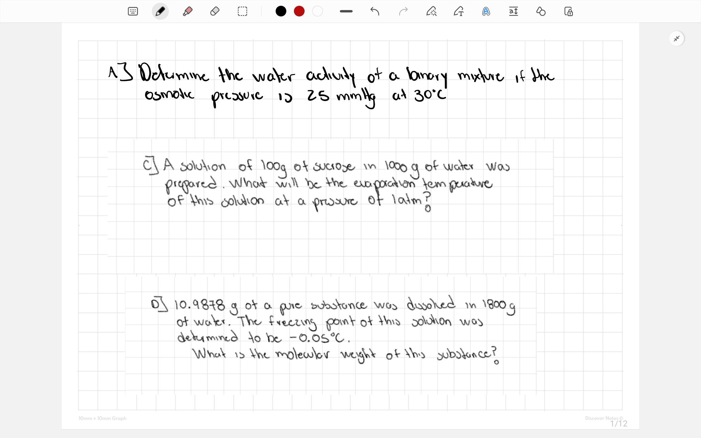 Solved AJ Dedumine the water activity of a binary mixture if | Chegg.com