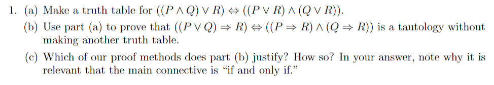 Solved 1. (a) Make a truth table for | Chegg.com