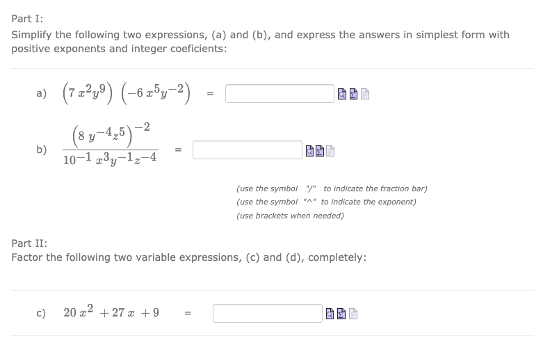 Solved Part I: Simplify the following two expressions, (a) | Chegg.com