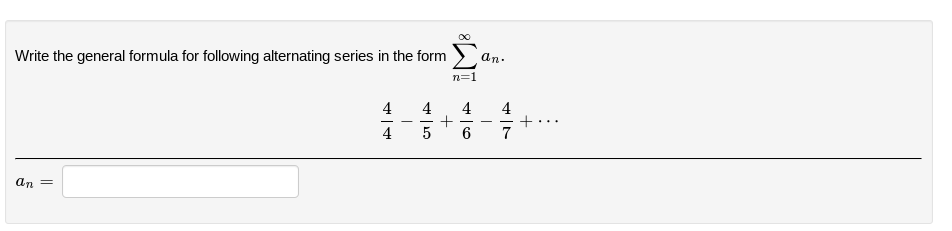 Solved Write the general formula for following alternating | Chegg.com