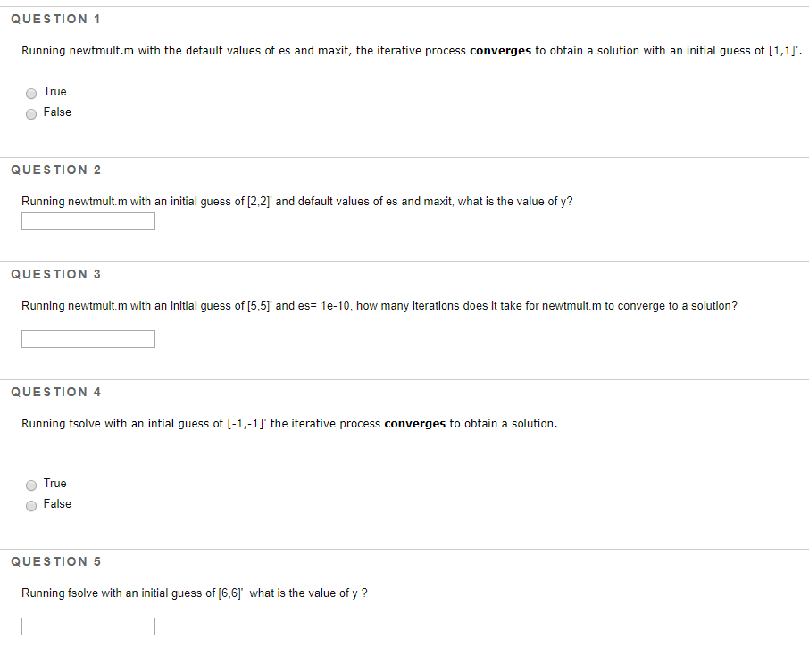 What are the answers of these five questions?]\ And | Chegg.com