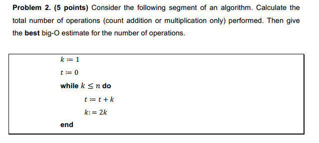 Solved Problem 2. (5 points) Consider the following segment | Chegg.com