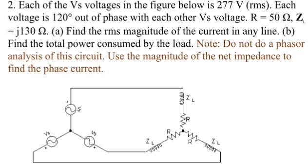 Solved Each of the Vs voltages in the figure below is 277 V | Chegg.com