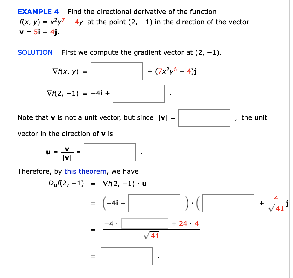 Solved EXAMPLE 4 Find the directional derivative of the | Chegg.com