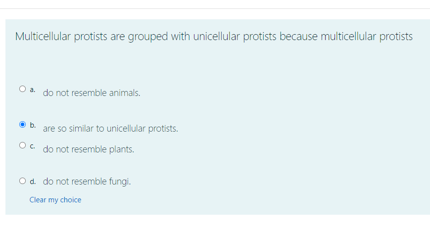Solved Multicellular protists are grouped with unicellular | Chegg.com