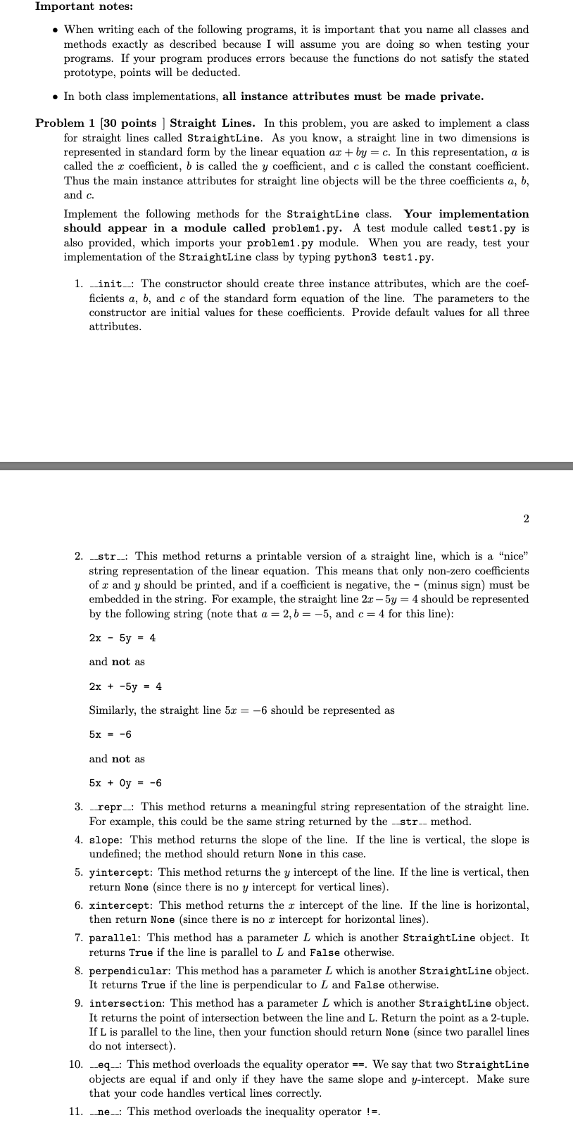 Solved Important notes: • When writing each of the following | Chegg.com