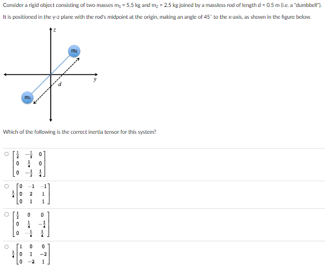 Solved Consider a rigid object consisting of two masses | Chegg.com