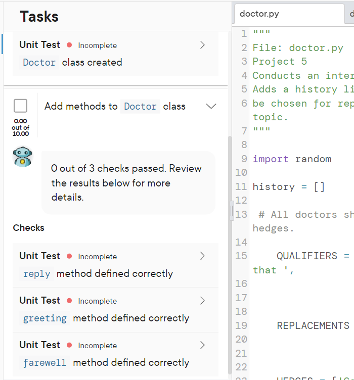 Solved Instructions The Doctor program described in Chapter | Chegg.com