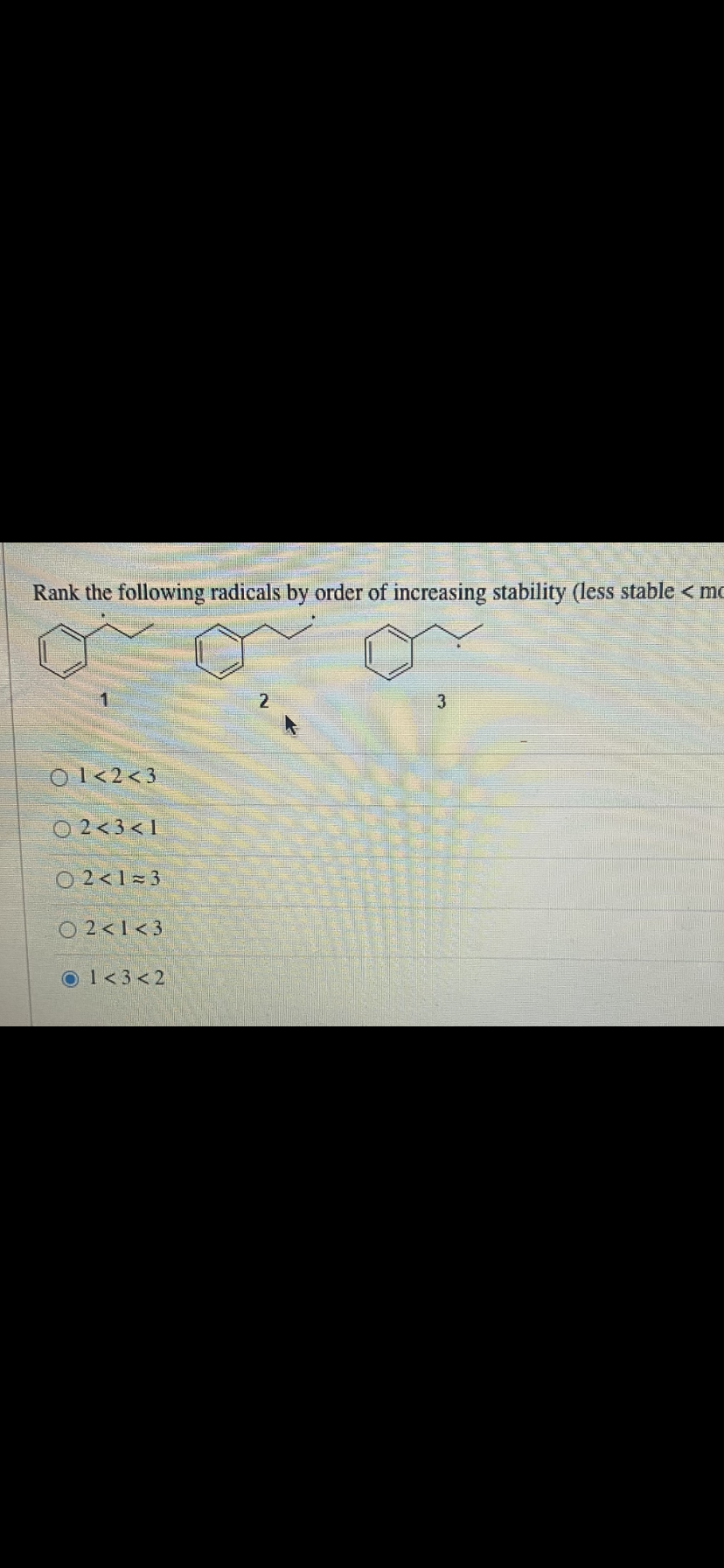Solved Rank the following radicals by order of increasing | Chegg.com