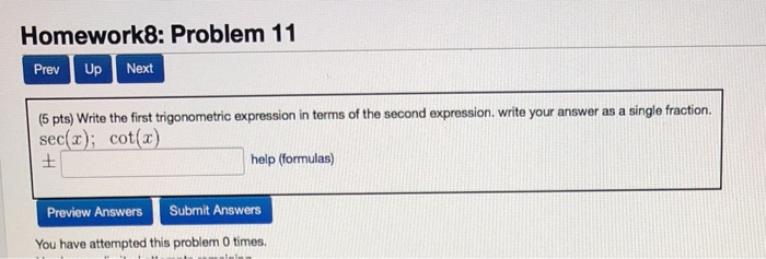 Solved Homework8: Problem 11 Prev Up Next (5 pts) Write the | Chegg.com