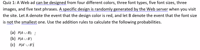 Solved Quiz 1: A Web ad can be designed from four different | Chegg.com