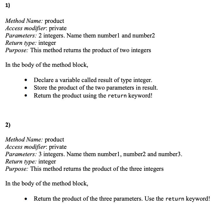 Sample Output *** Testing Product method using 2 | Chegg.com