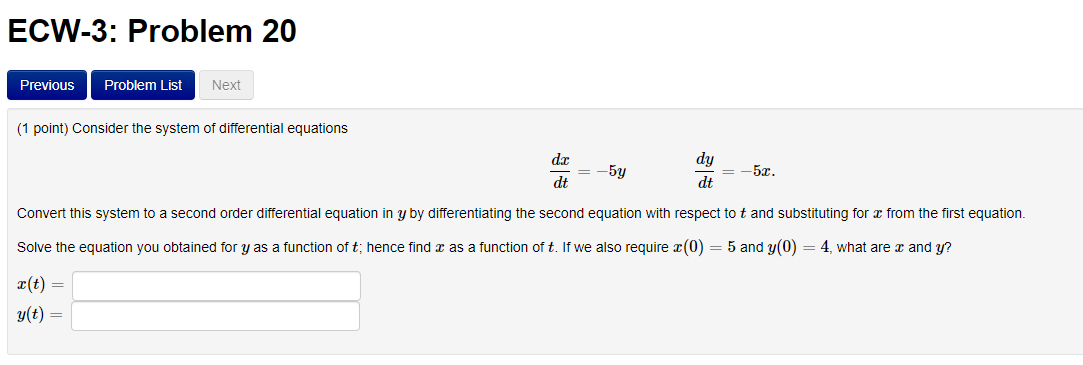 Solved ECW-3: Problem 20 Previous Problem List Next (1 | Chegg.com