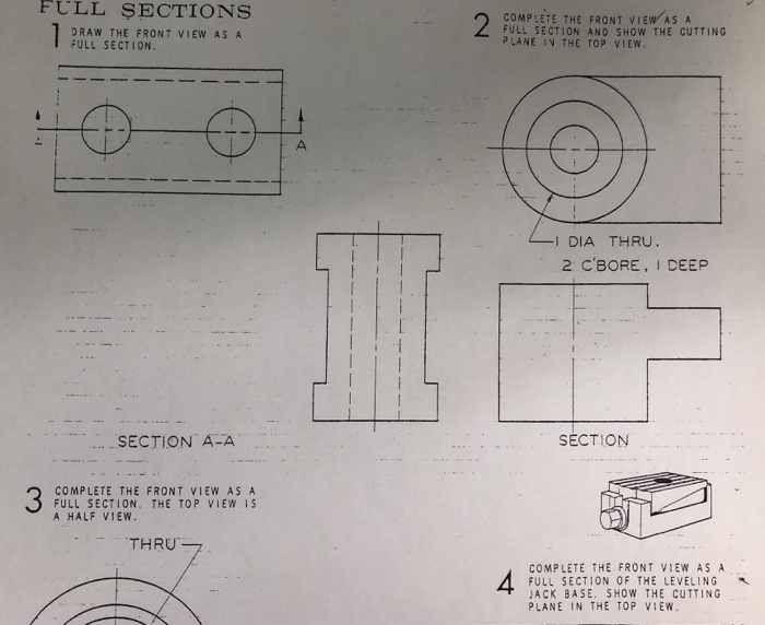 Solved FULL SECTIONS COMPLETE THE FRONT VIEW AS A FULL | Chegg.com