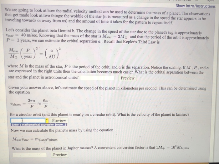 Solved Show Intro/Instructions We are going to look at how | Chegg.com
