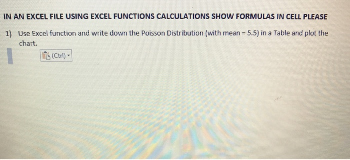 Solved N An Excel File Using Excel Functions Calculations 8310