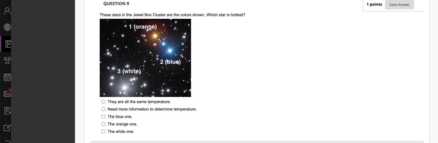 Solved These stars in the Jewel Box Cluster are the colors | Chegg.com