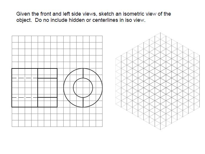 Solved Given the front and left side views, sketch an | Chegg.com