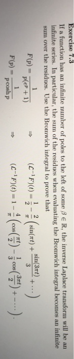 Exercise 7.3 If a function has an infinite number of | Chegg.com