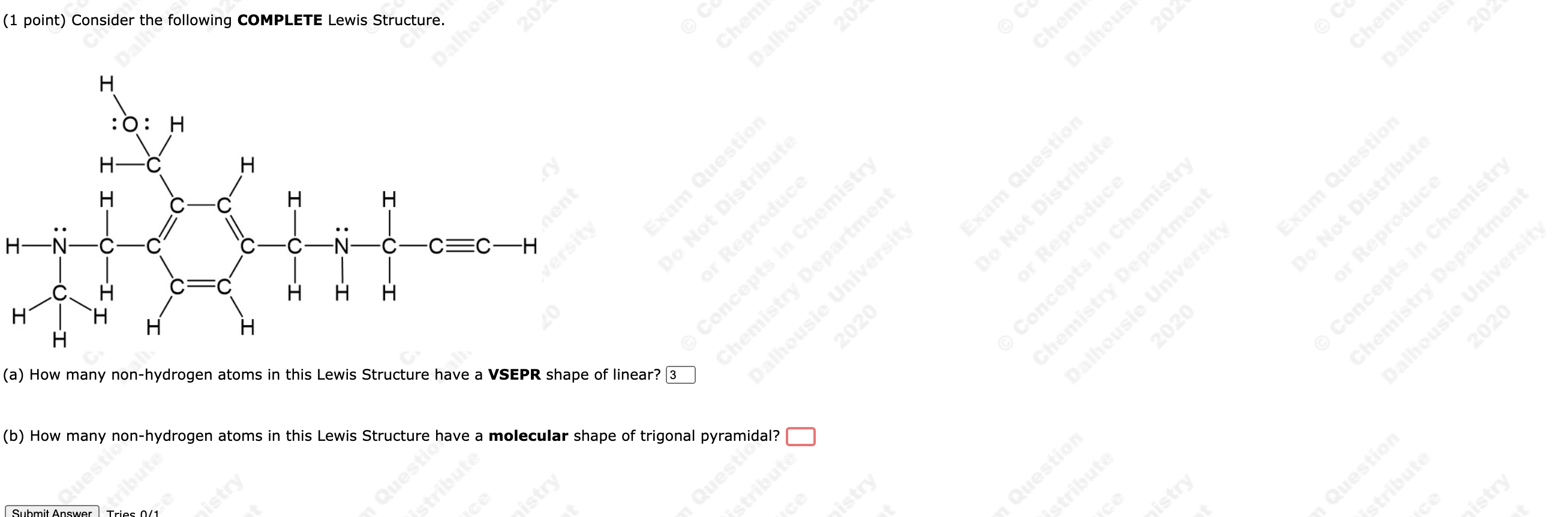 (1 point) Consider the following COMPLETE Lewis | Chegg.com