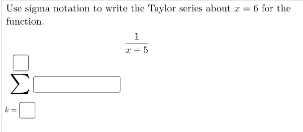 Solved Use sigma notation to write the Taylor series about | Chegg.com