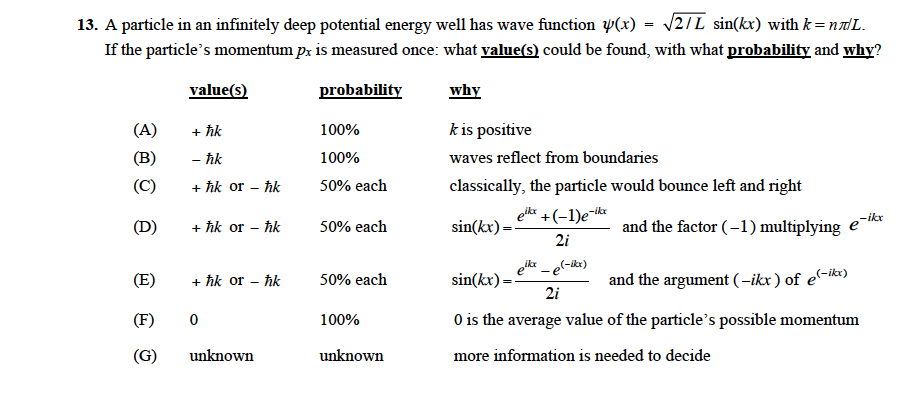 Solved 13. A particle in an infinitely deep potential energy | Chegg.com