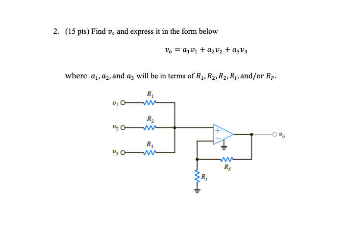 Solved 2. (15 pts) Find vo and express it in the form below | Chegg.com