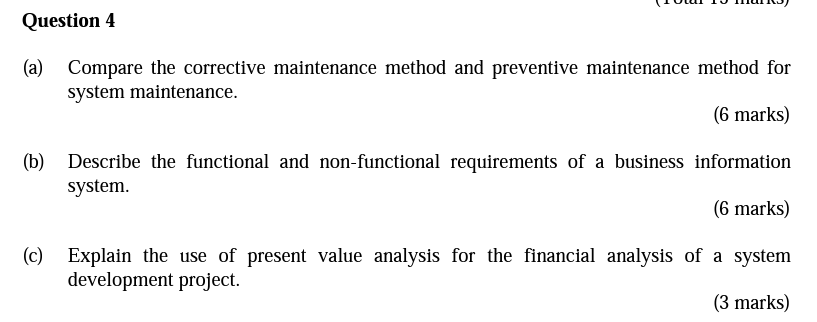 Solved (a) Compare the corrective maintenance method and | Chegg.com