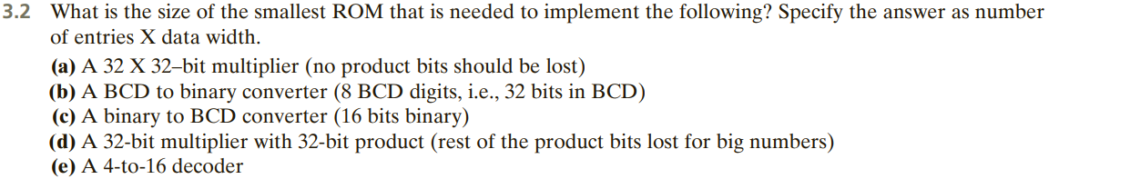 Solved 2 What is the size of the smallest ROM that is needed | Chegg.com